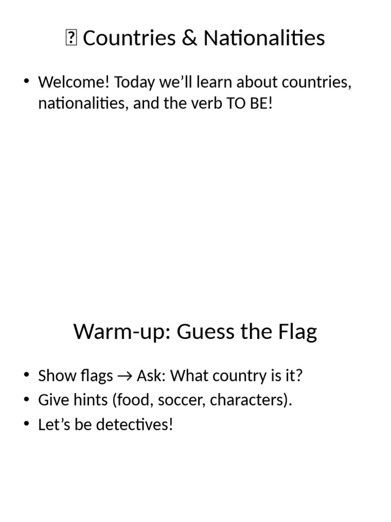 Countries and Nationalities Lesson Guide | PDF