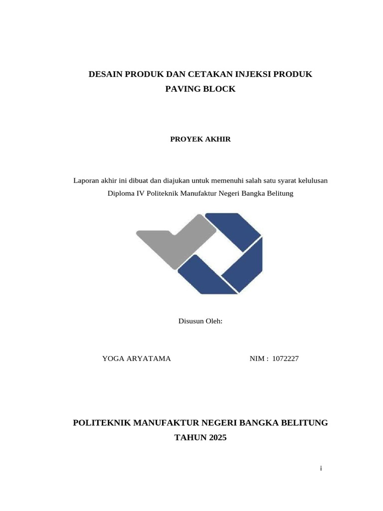 Desain Produk Dan Cetakan Injeksi Produk Paving Block (28062025) - 1 | PDF