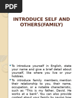 Self and Family Introduction Guide | PDF | Lifestyle