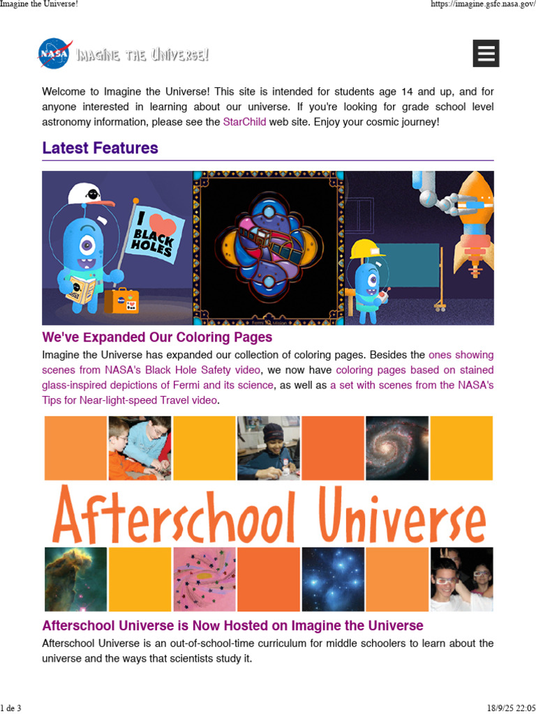 Explore NASA's Universe Resources | PDF | Universe | Goddard Space ...