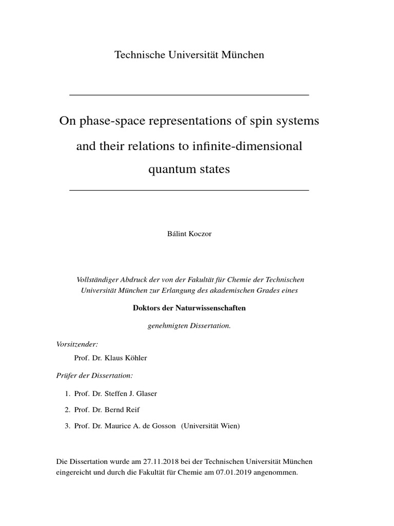 Phase-Space Representations of Spin Systems | PDF | Spin (Physics ...