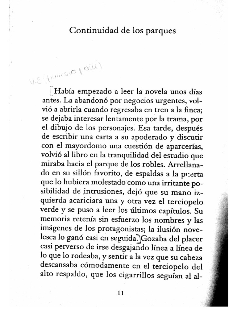 Continuidad de Los Parques - Cortázar | PDF