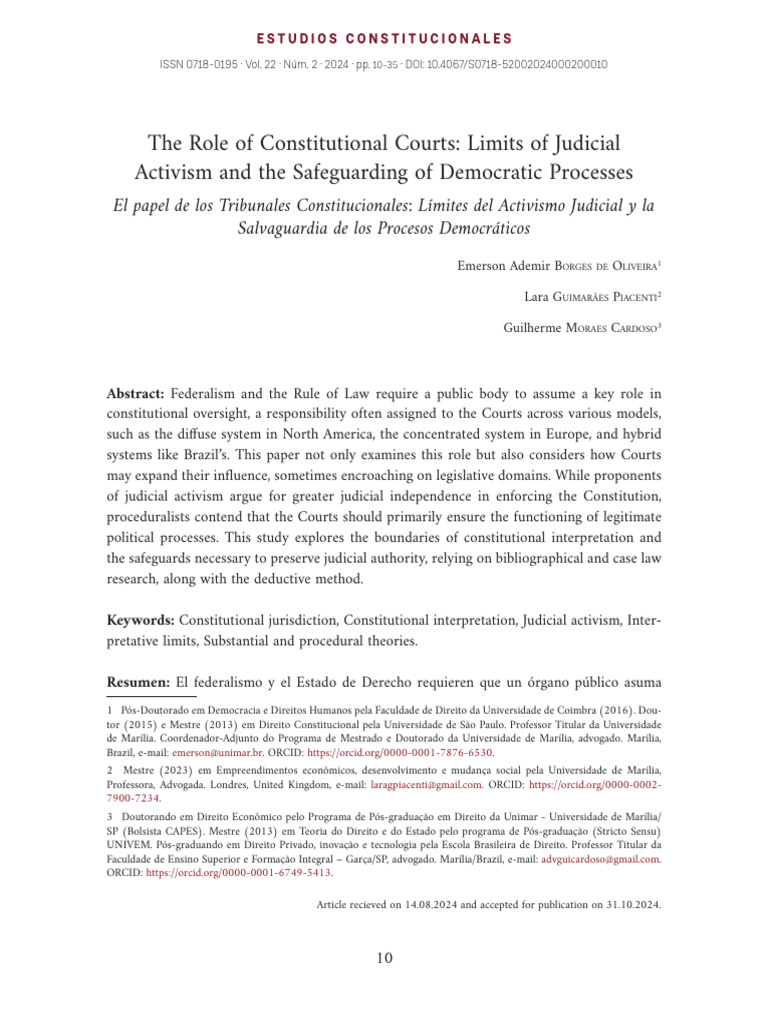 E030 Role of Constitutional Courts Estudios Constitucionales | PDF ...