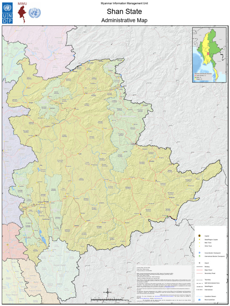 State Map - Administrative - Shan - MIMU879v01 - 25feb2025 4ft-3ft ENG ...
