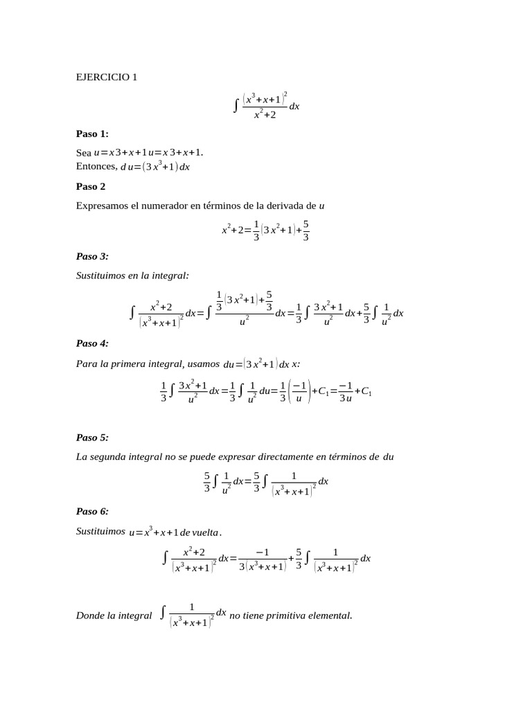 Integrales: Ejercicios Resueltos Paso a Paso | PDF | Álgebra | Matemáticas