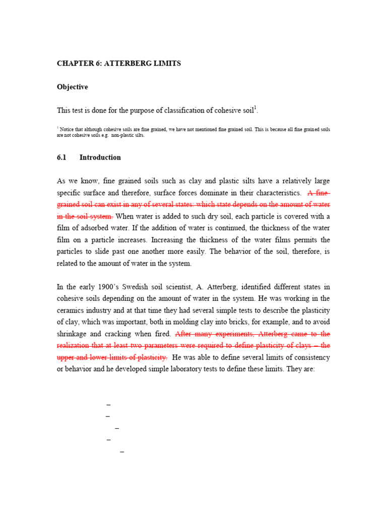 Ce342 Ch06 Atterberg Limits | PDF | Materials | Soil