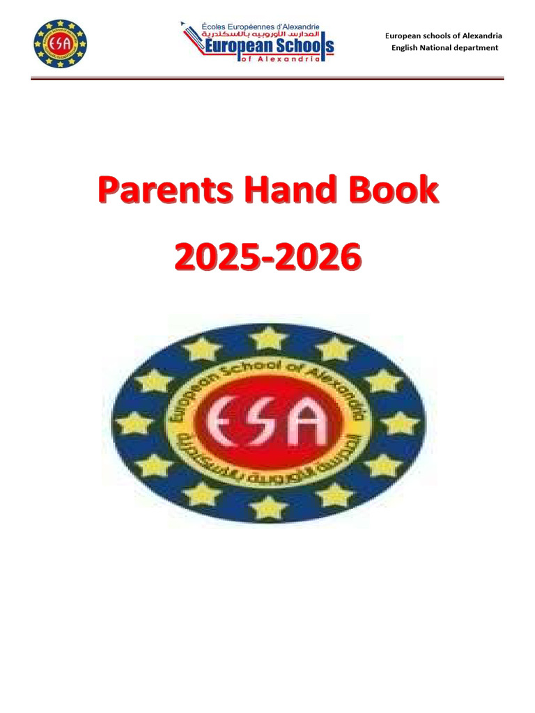 European Schools of Alexandria Handbook | PDF | Homework | Teachers