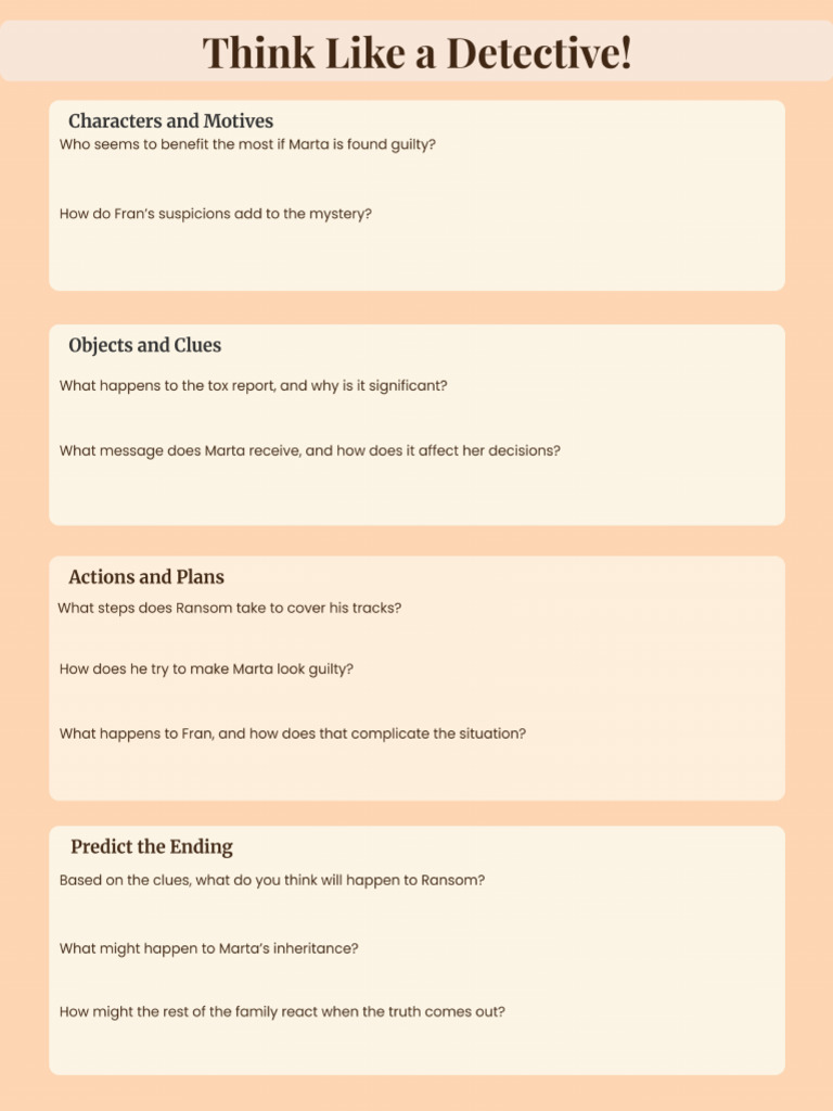 Exploring Character Motivations and Clues | PDF
