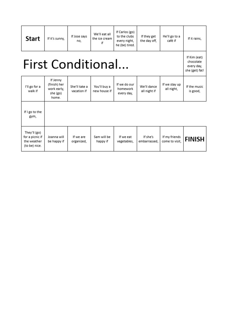 First Conditional Game | PDF