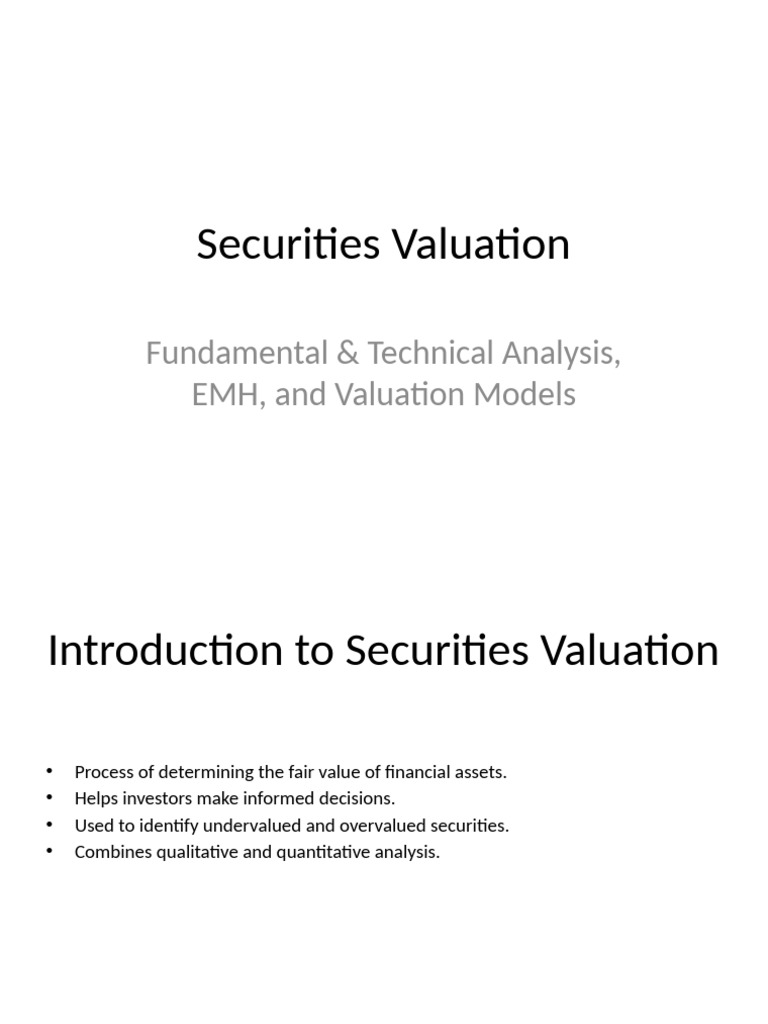 Securities Valuation Presentation | PDF | Discounted Cash Flow ...