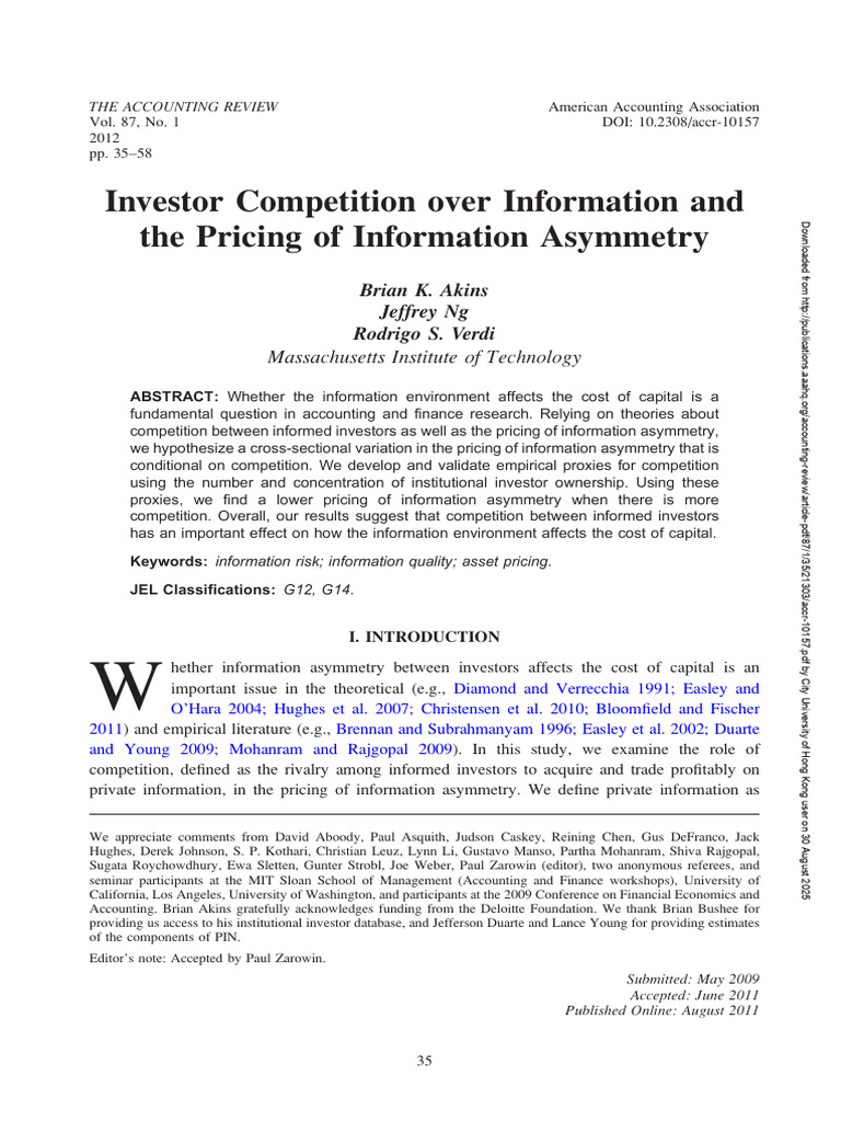 Akins, B.K., J. NG, and R.S. Verdi. 2011. Investor Competition Over ...