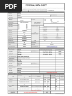 Editable Personal Data Sheet 2025 | PDF | Identity Document