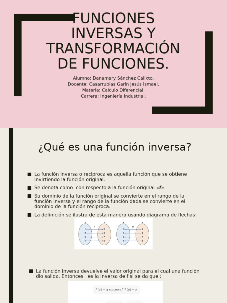 Funciones Inversas | PDF | Función (Matemáticas) | Sistema de ...