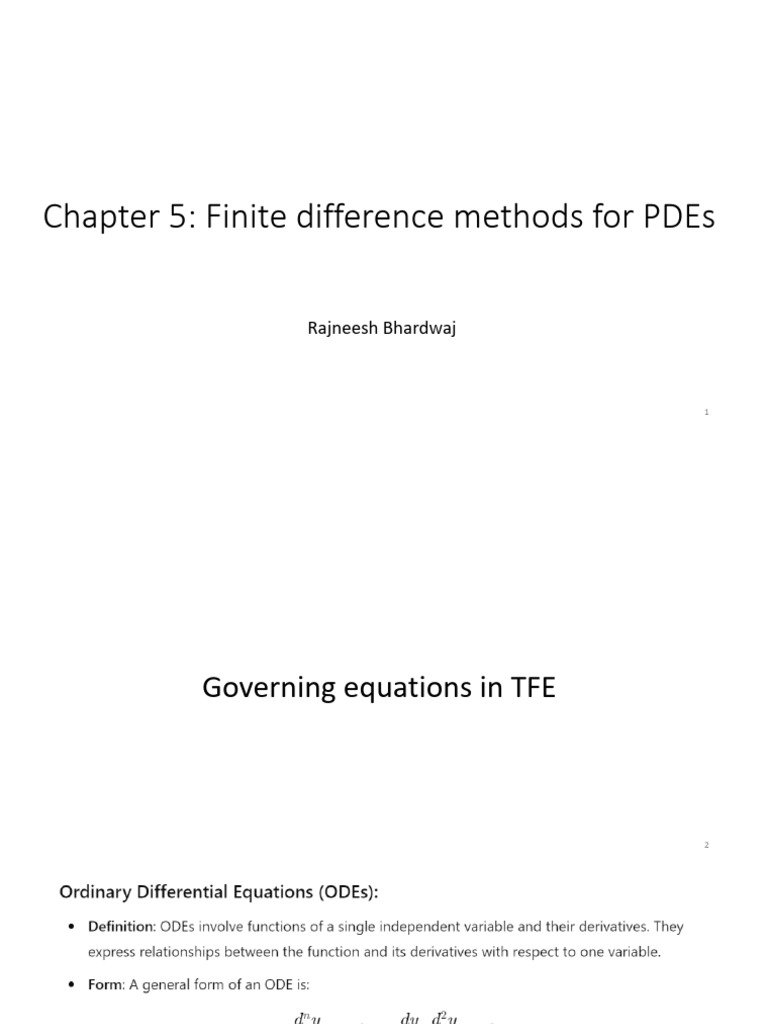 Chapter5a Fdm-Pdes Part1 | PDF | Partial Differential Equation | Diffusion