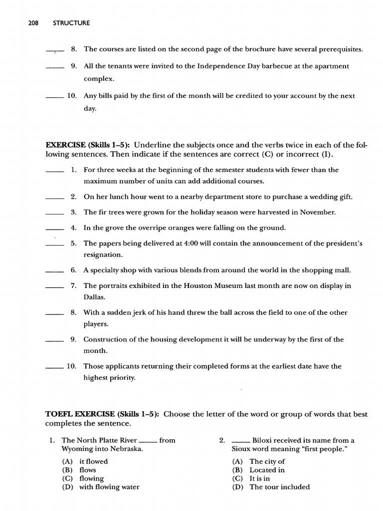 Exercise Skill 1-5 | PDF