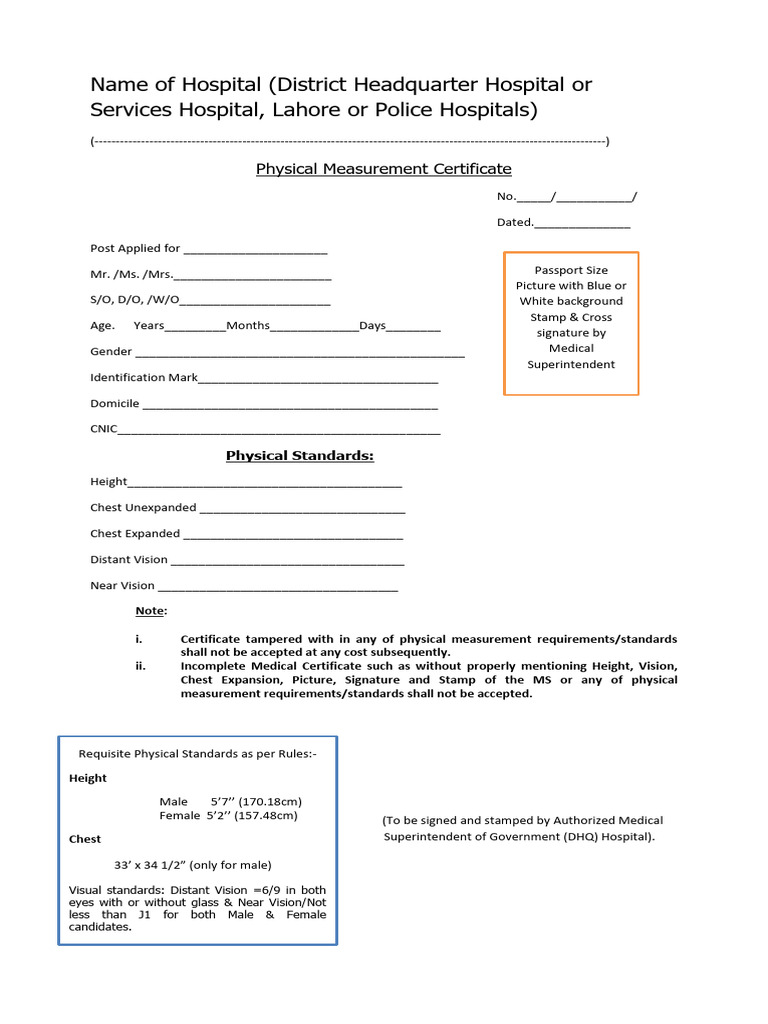 Physical Measurement Certificate For SI 2025 - 25091717182 | PDF ...