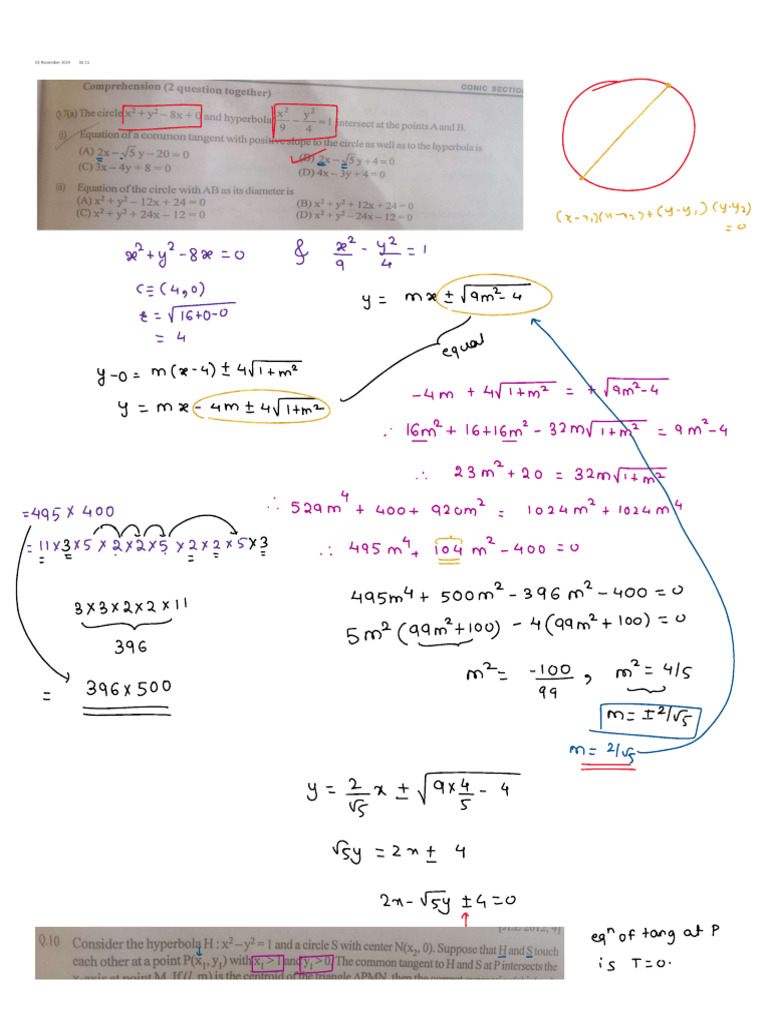Hyperbola Class 3 | PDF