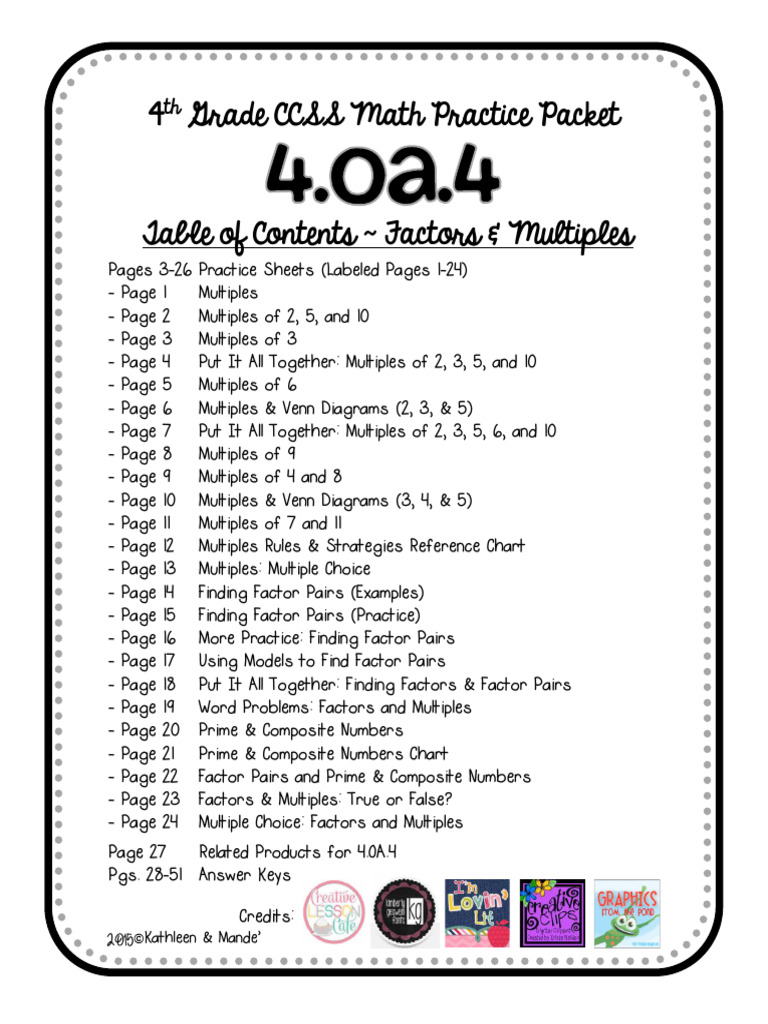 4th Grade Factors and Multiples Practice | PDF | Chess