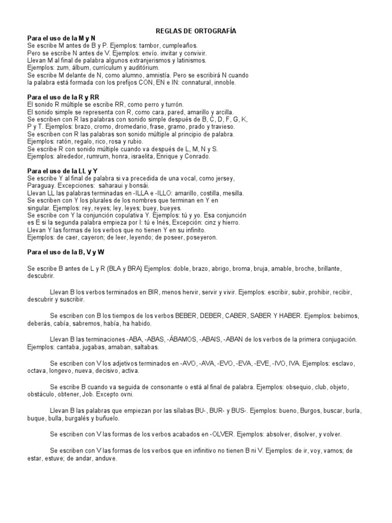REGLAS DE ORTOGRAFÍA M y N | PDF | Coma | Asunto (gramática)