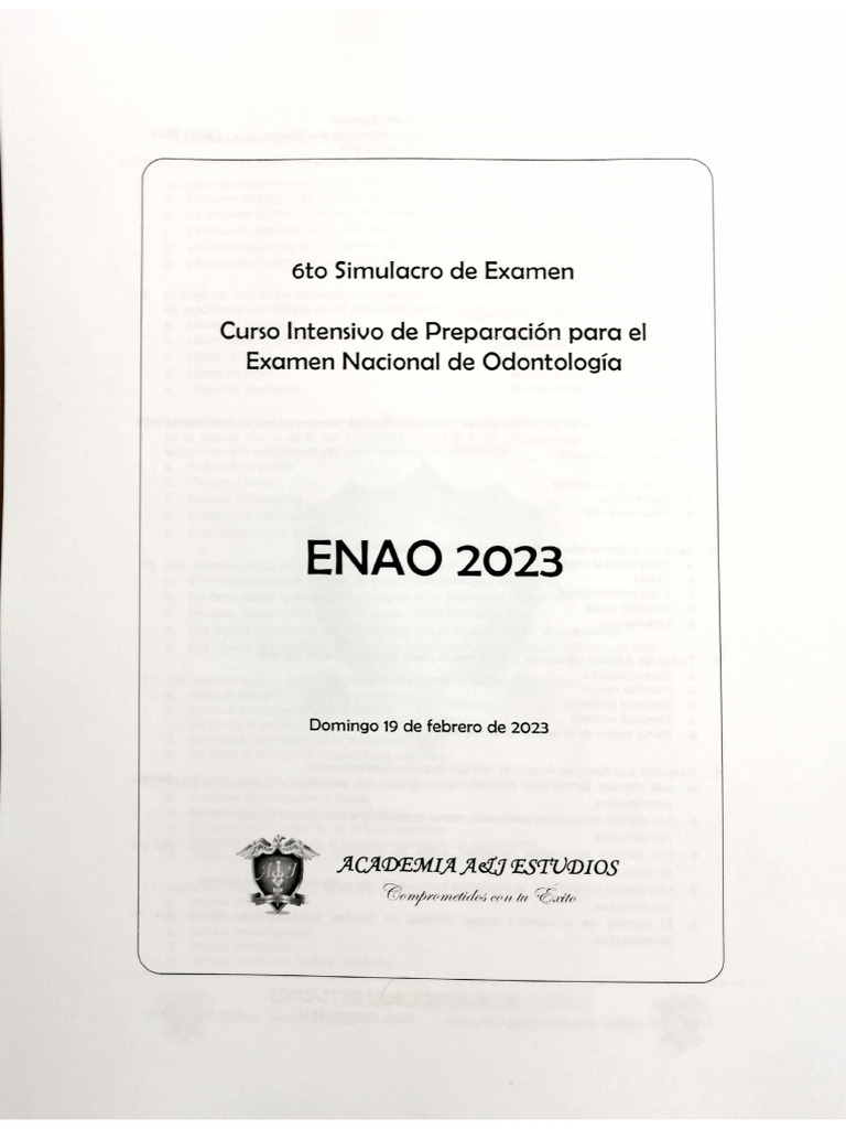 6to Simulacro ENAO 2023 Intensivo | PDF