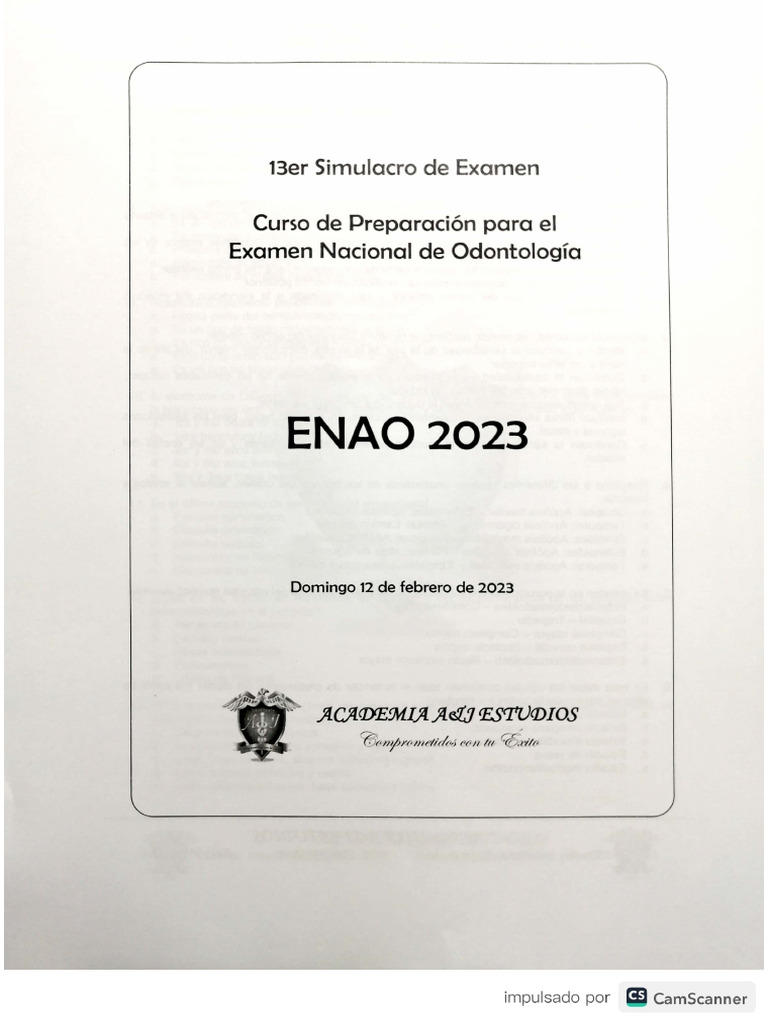 13er Simulacro ENAO 2023 II | PDF