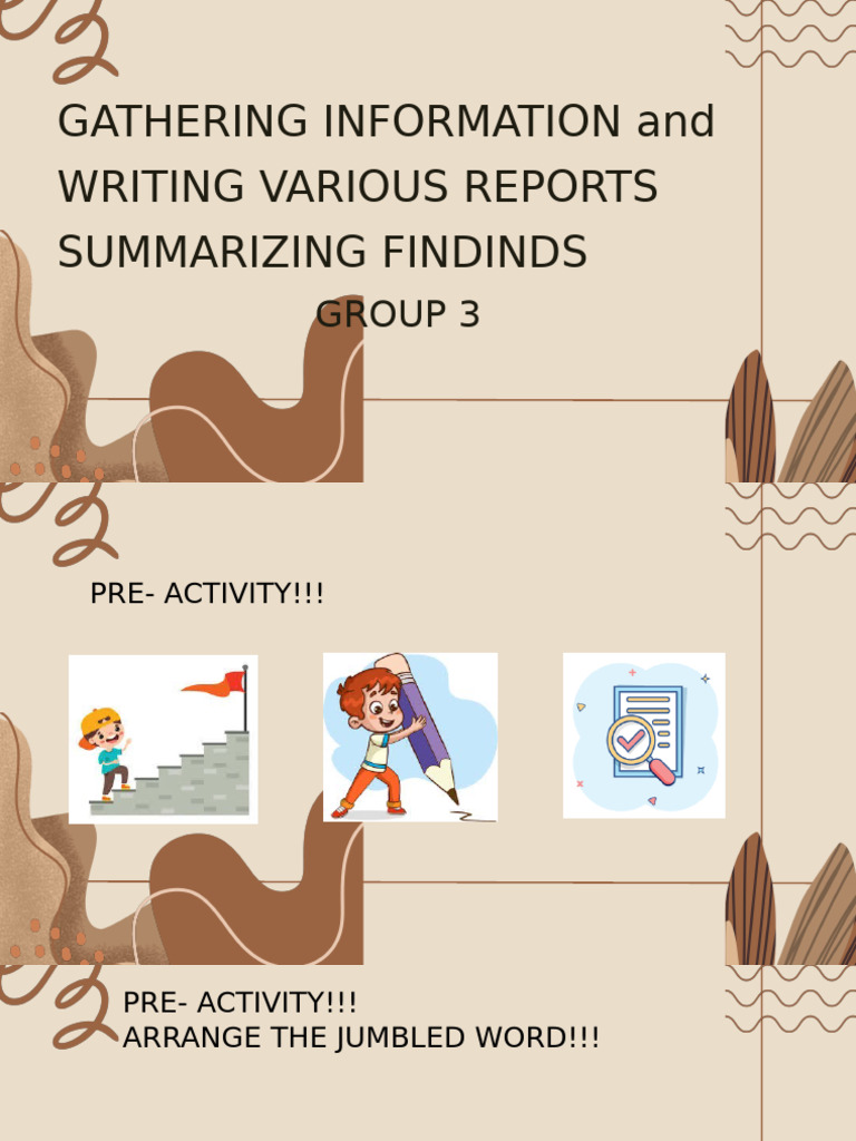 Report Writing and Information Gathering | PDF | Data | Information