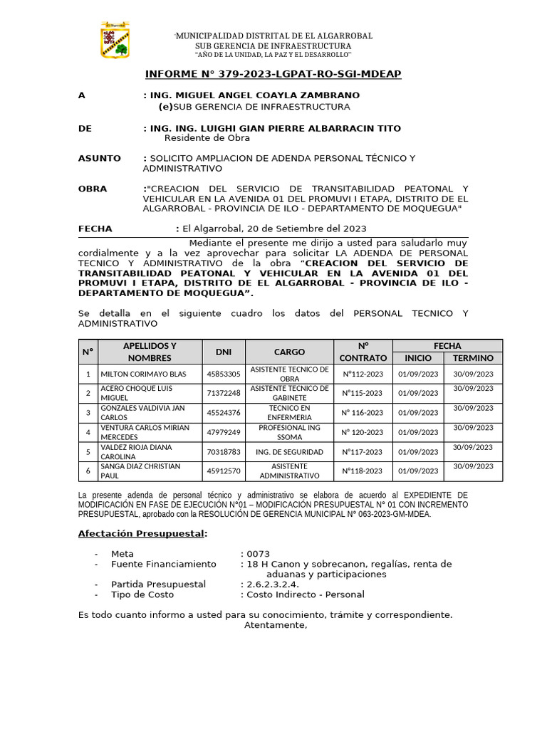 Adenda Residecnica | PDF