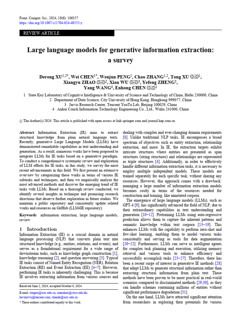 Large Language Models For Generative Information Extraction | PDF ...