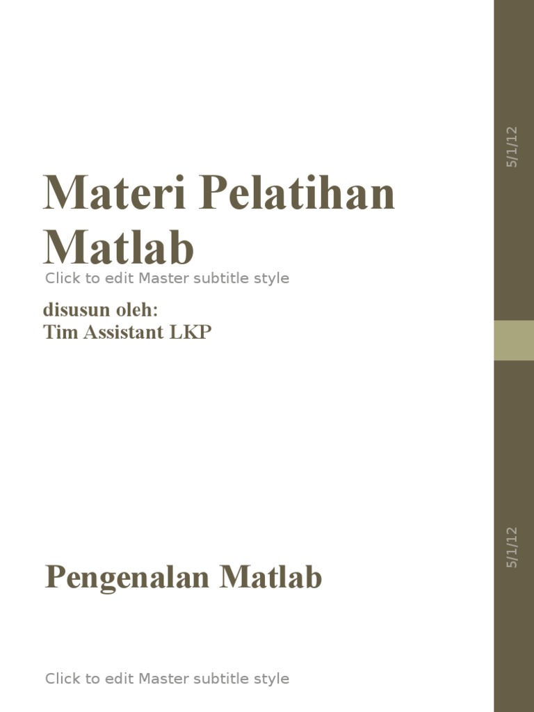 Pelatihan Matlab | PDF
