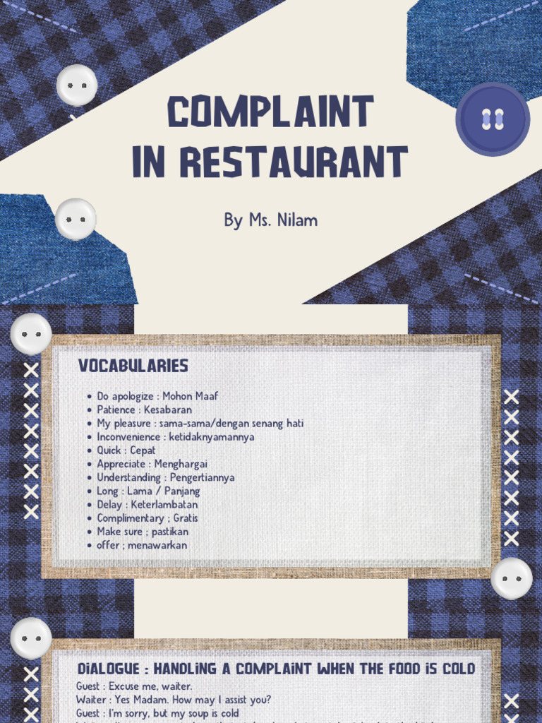 Restaurant Complaint Handling Guide | PDF