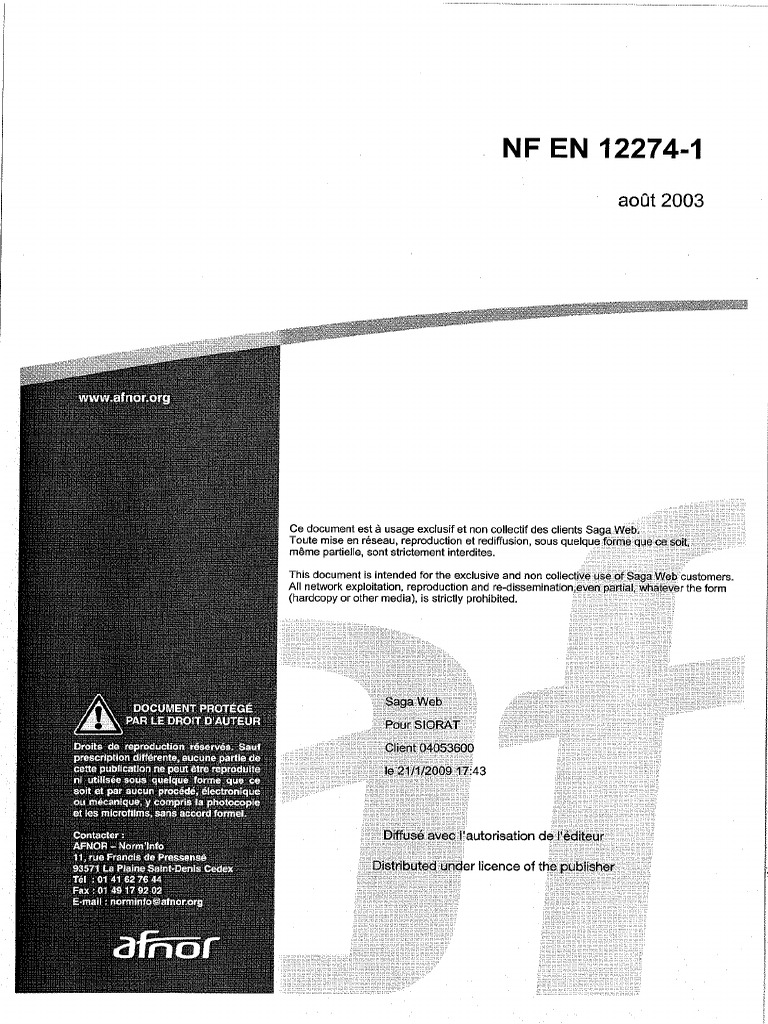 NF en 12274 1 | PDF