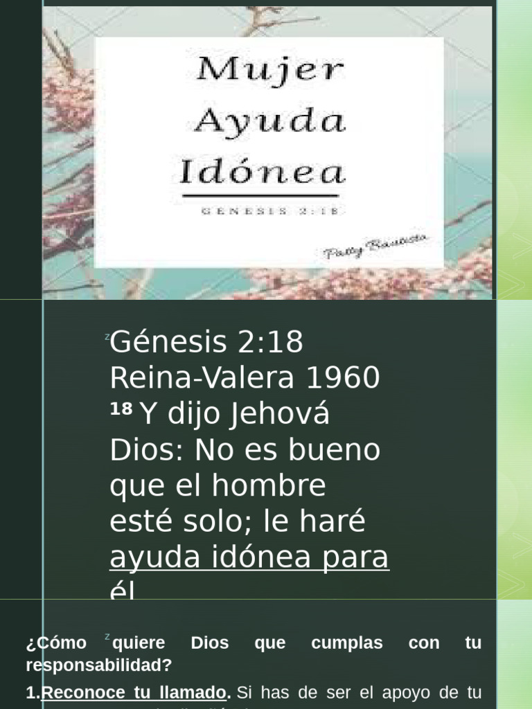La mujer como ayuda idónea según Dios | PDF