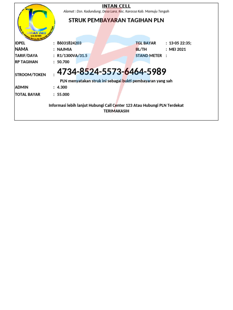 Struk Pembayaran Listrik dan BPJS | PDF