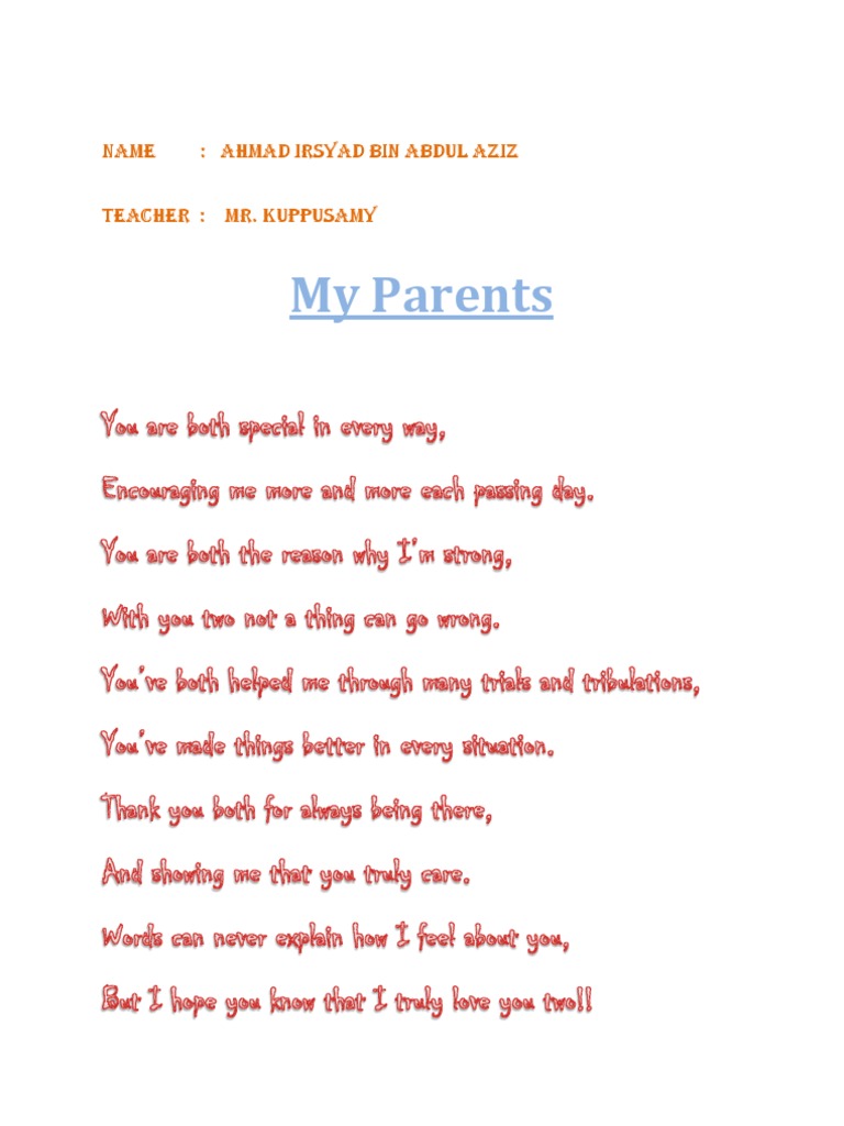 Irsyad's English Poem | PDF