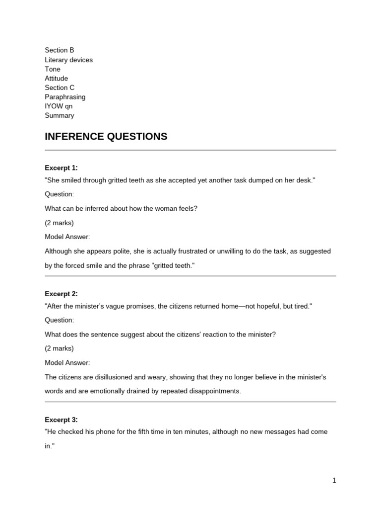 O Level EL Sample Compre Qns | PDF | Irony | Privacy