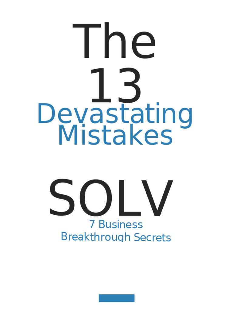 13 Mistakes Killing Your Online Business | PDF | Pleasure | Marketing