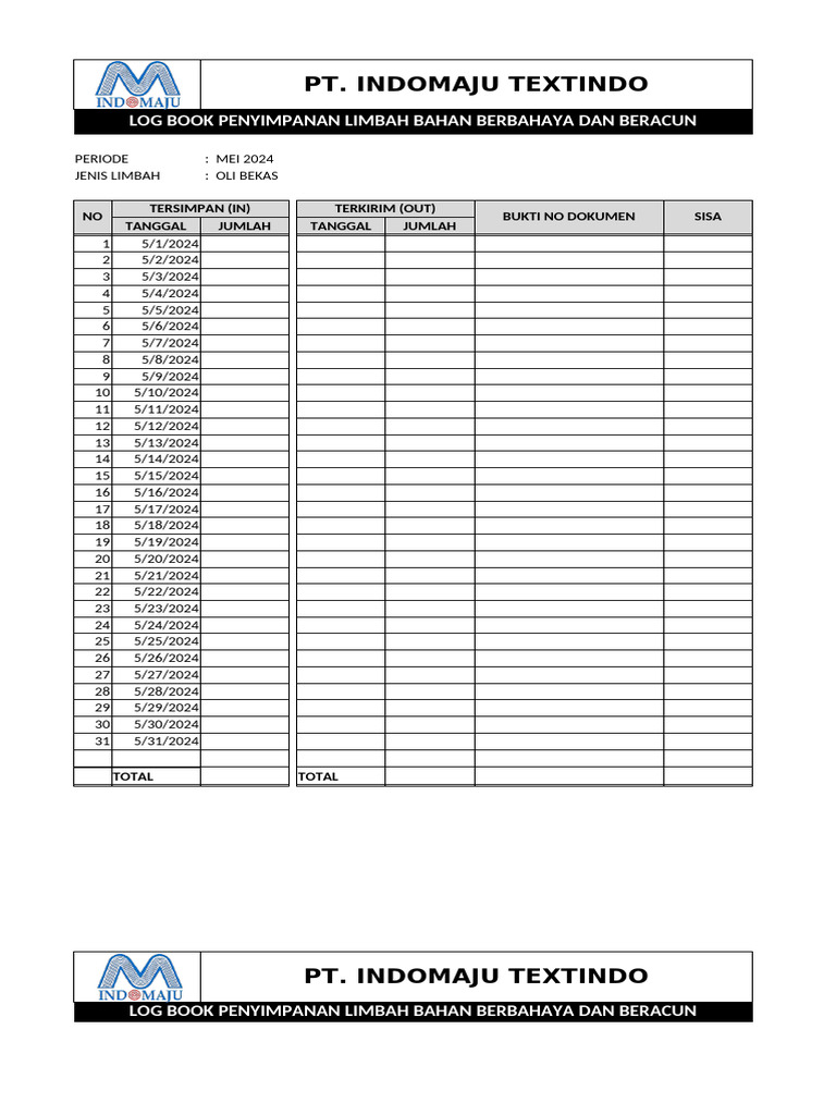 Log Book Limbah B3 | PDF