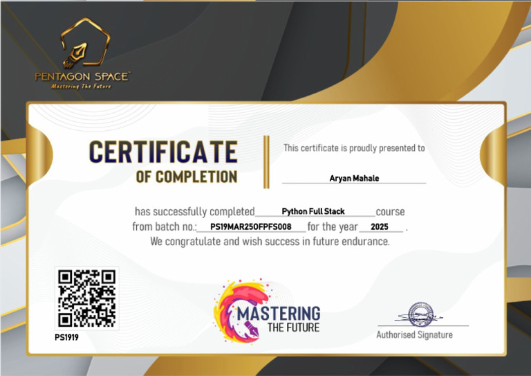 4345393-Python Full Stack - Aryan Mahale | PDF