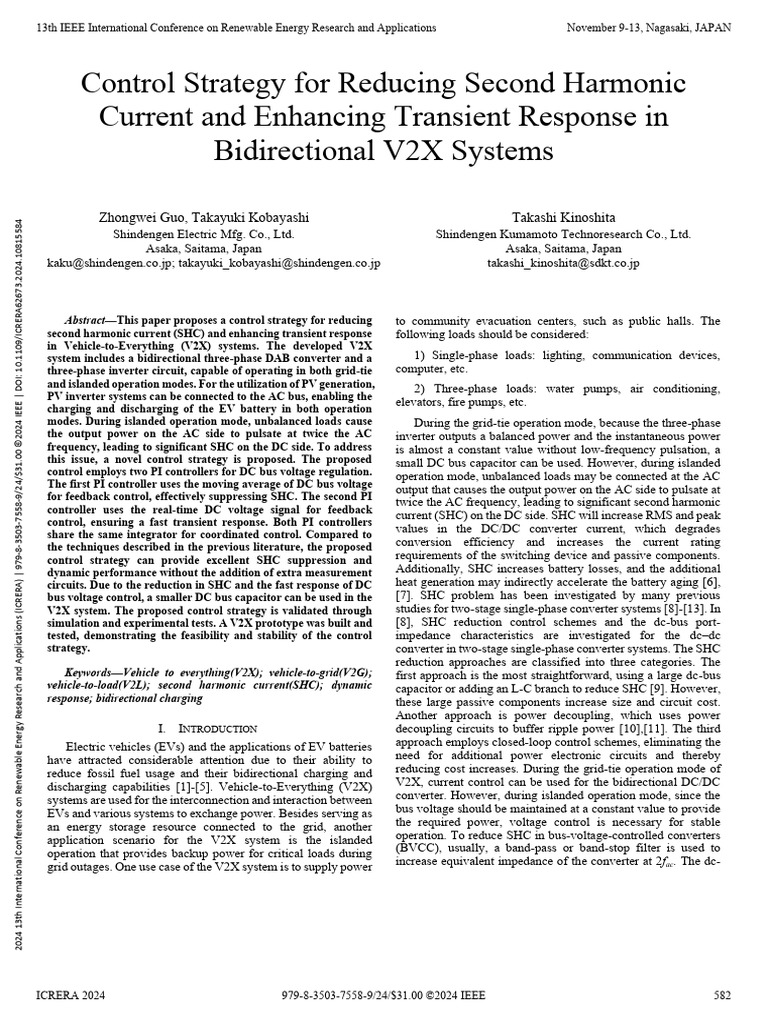 Control Strategy For Reducing Second Harmonic Current and Enhancing ...
