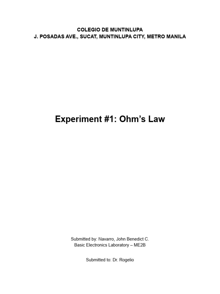 Understanding Ohm's Law in Electronics | PDF | Voltage | Electromagnetism