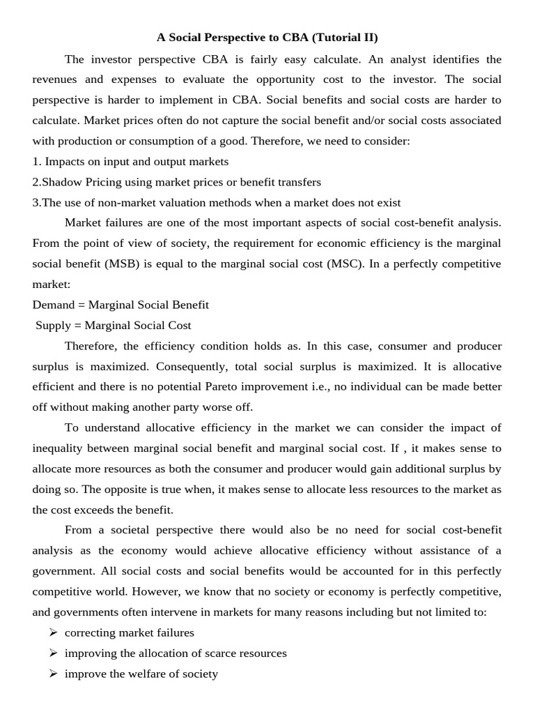 Doc1 Cba | PDF | Cost–Benefit Analysis | Valuation (Finance)