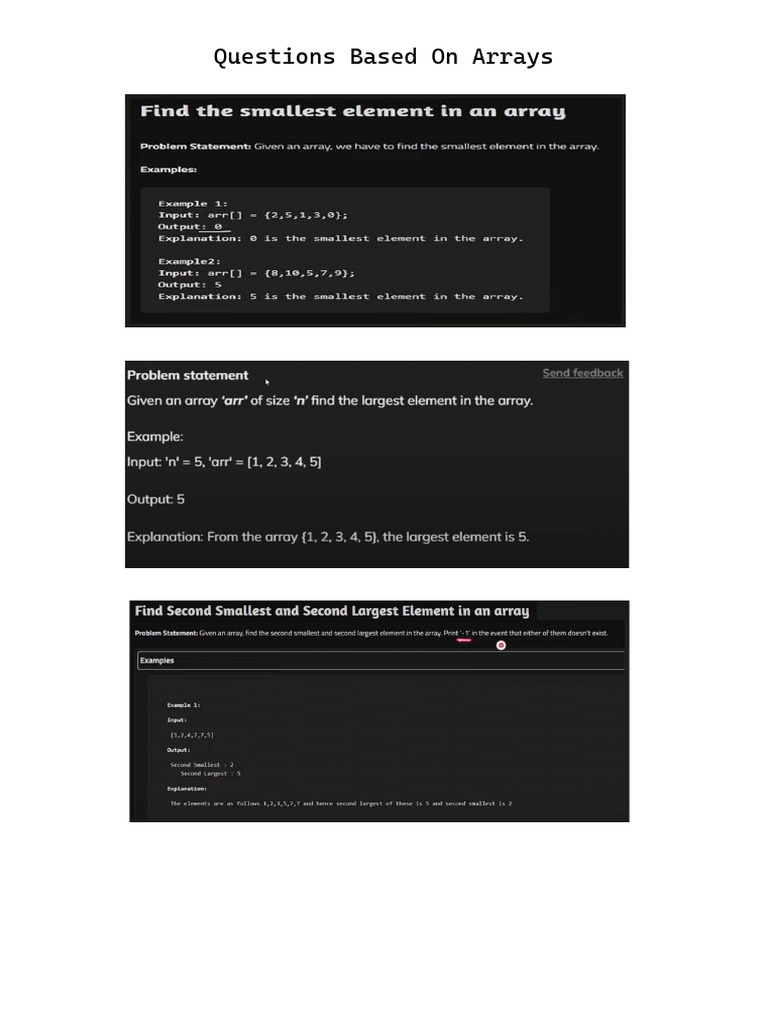 Questions Based On Arrays | PDF
