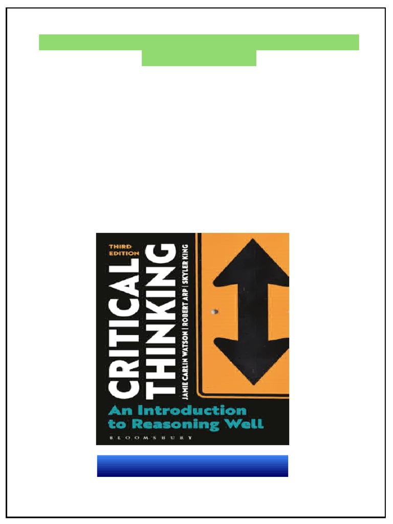 Critical Thinking An Introduction To Reasoning Well Watson Online PDF ...