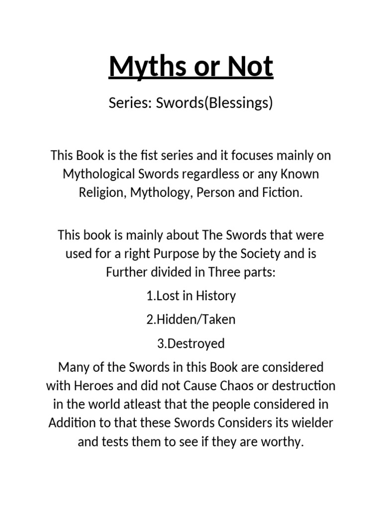 Myths or Not First Page | PDF