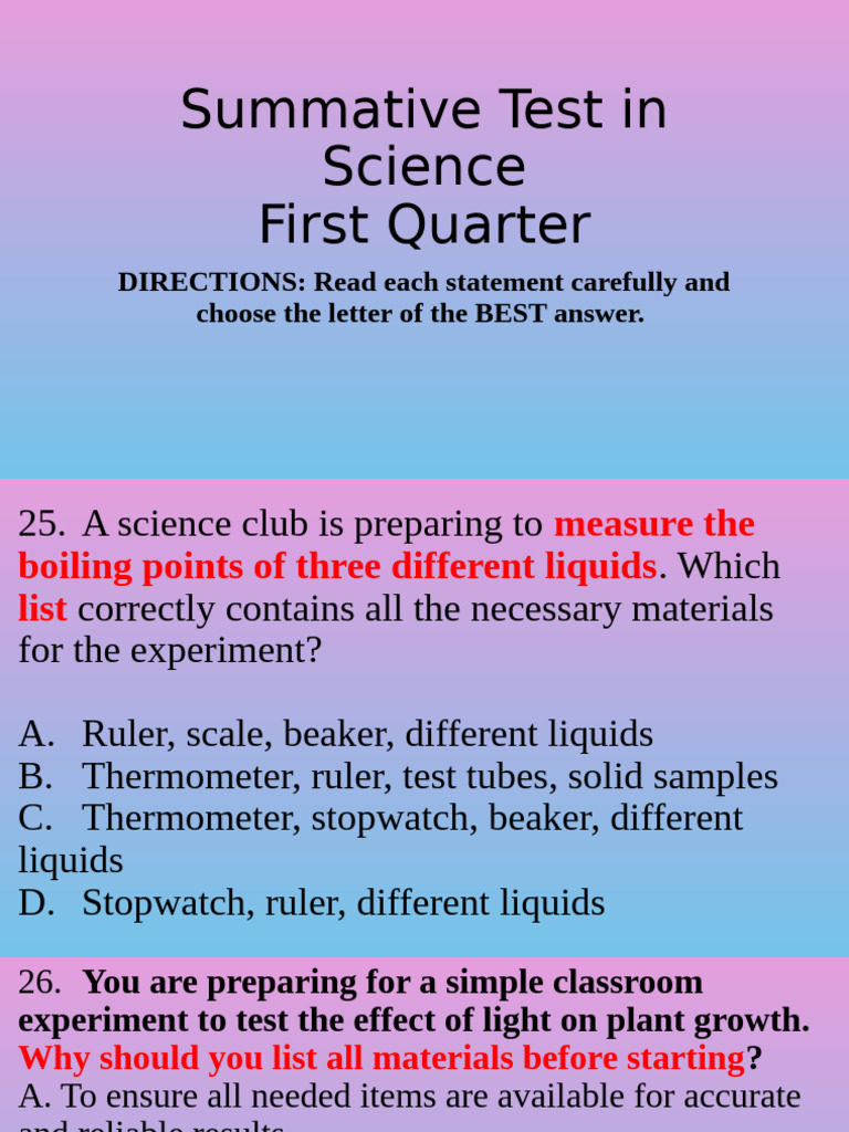 Review First Quarter Science | PDF | Chemical Compounds | Gases