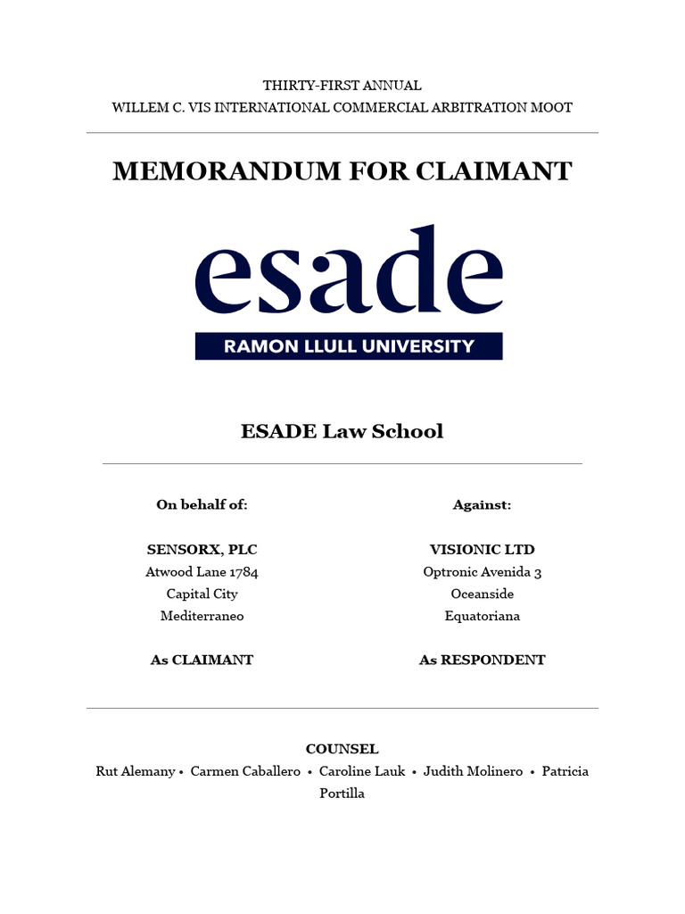 Esade Law School Claimant | PDF | United States Courts Of Appeals ...