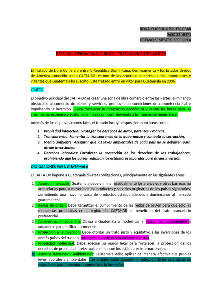 CAFTA-DR: Obligaciones y Desafíos de Guatemala | PDF | Guatemala | Arancel