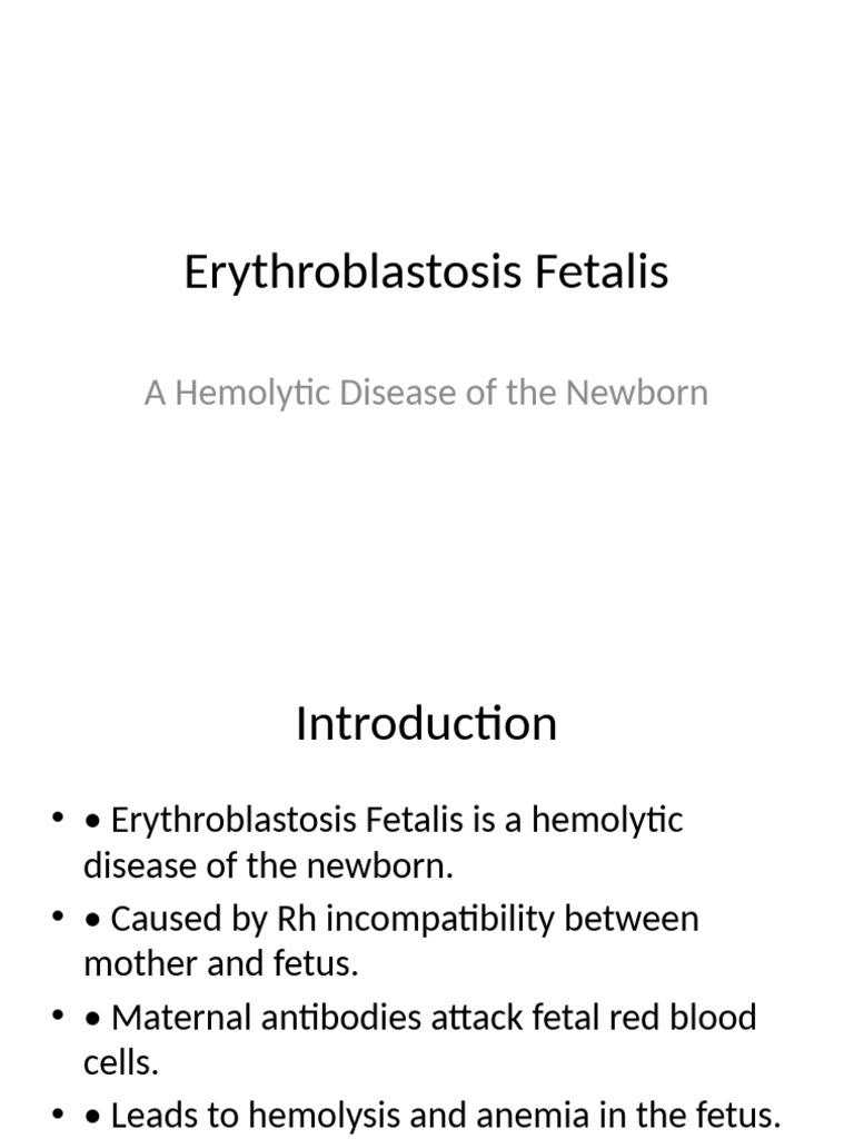 Erythroblastosis Fetalis | PDF