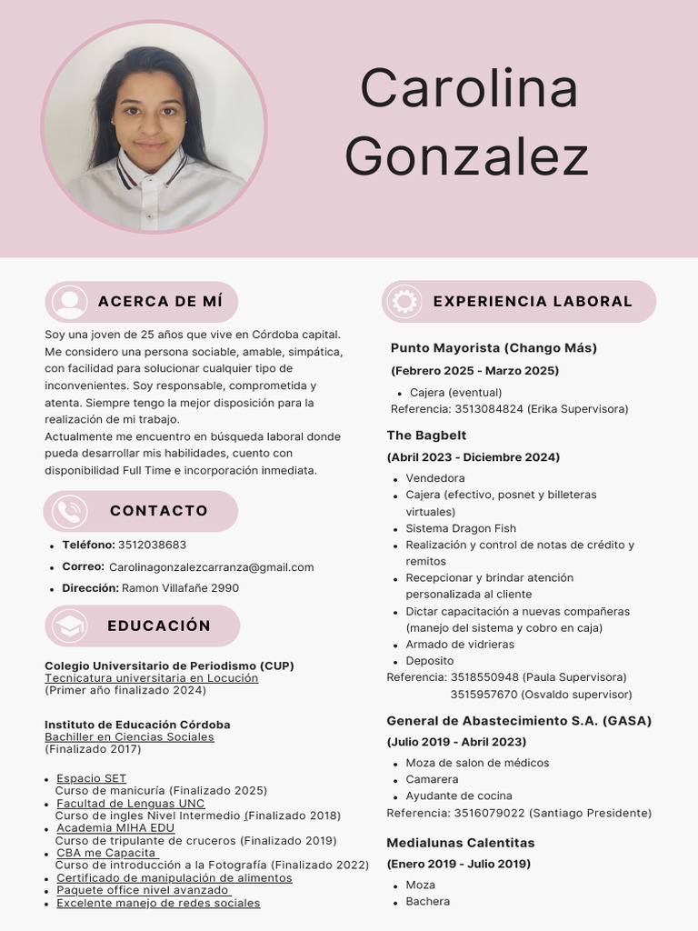 Curriculum Carolina Gonzalez (Julio) 20250713 231534 0000 | PDF