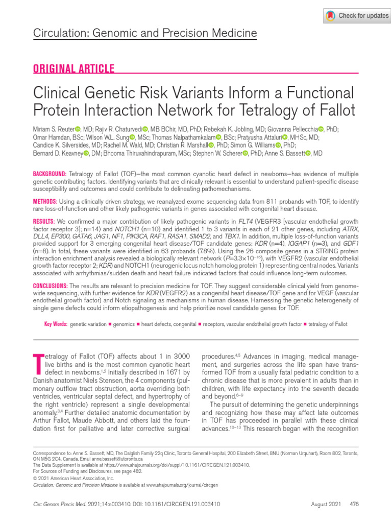 Reuter Et Al 2021 Clinical Genetic Risk Variants Inform A Functional ...